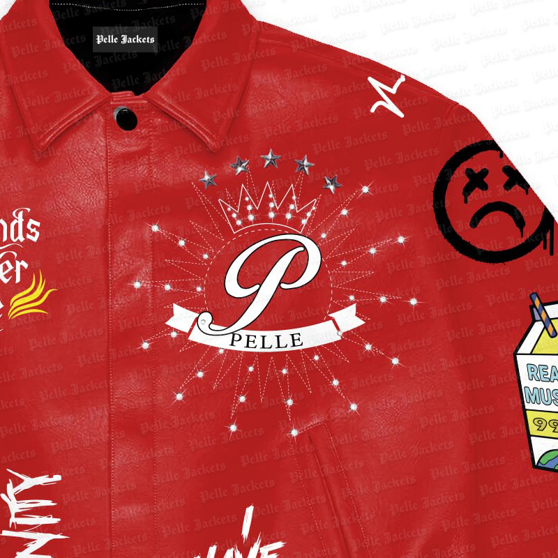 Juice WRLD Legends Never Die Red Varsity Jacket - Pelle Jackets
