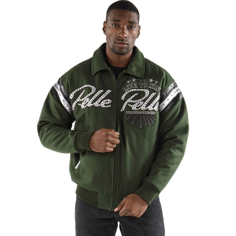 Pelle Pelle American Legend Green Varsity Jacket - Pelle Pelle Jackets