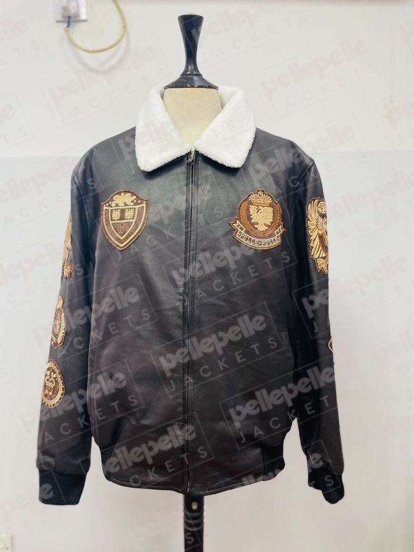 Pelle Pelle Coat of Arms Brown Leather Jacket - Pelle Pelle Jakcets