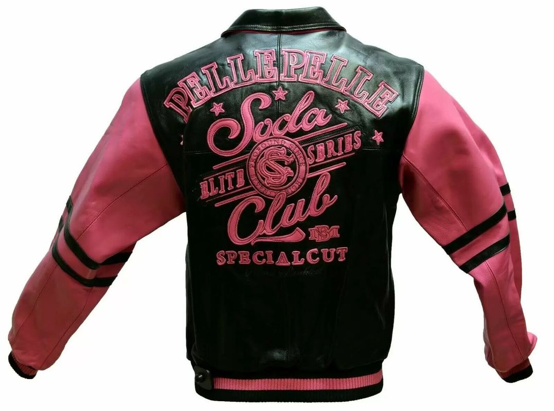 Pelle Pelle Soda Club Pink Leather Jacket - Pelle Pelle Jackets