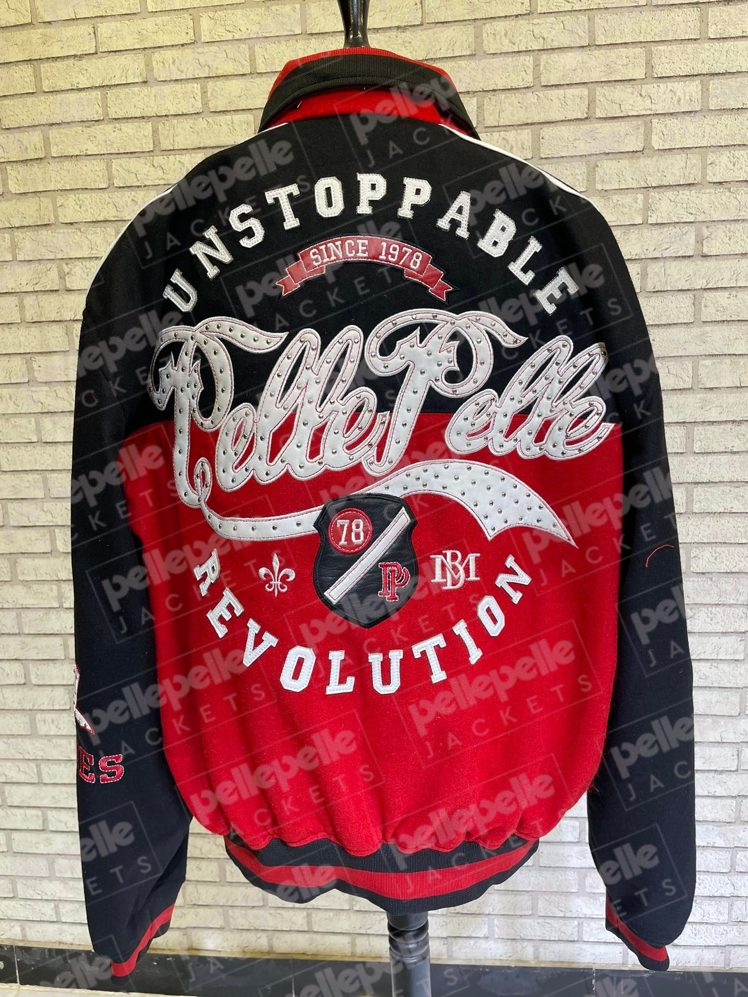 Pelle Pelle World Red and Black Varsity Jacket - Pelle Pelle Jackets