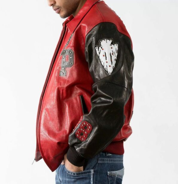 Pelle Pelle Mens Chief Keef Red Leather Jacket - Pelle Pelle Jackets