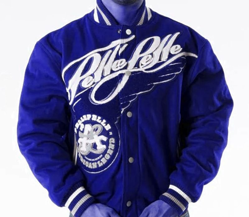 Pelle Pelle Mens American Legend Blue Varsity Jacket - PPJ